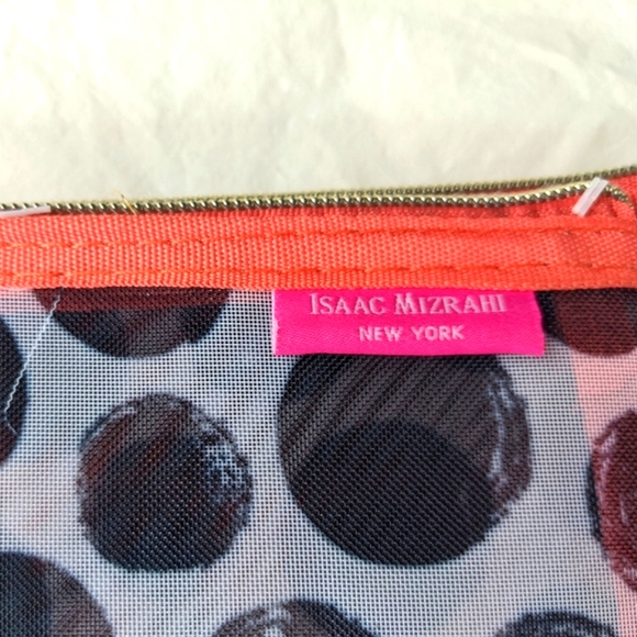 Isaac Mizrahi | Bags | Isaac Mizrahi Nip 3 Piece Mesh Travel Pouch Set Polka Dot Black White ...